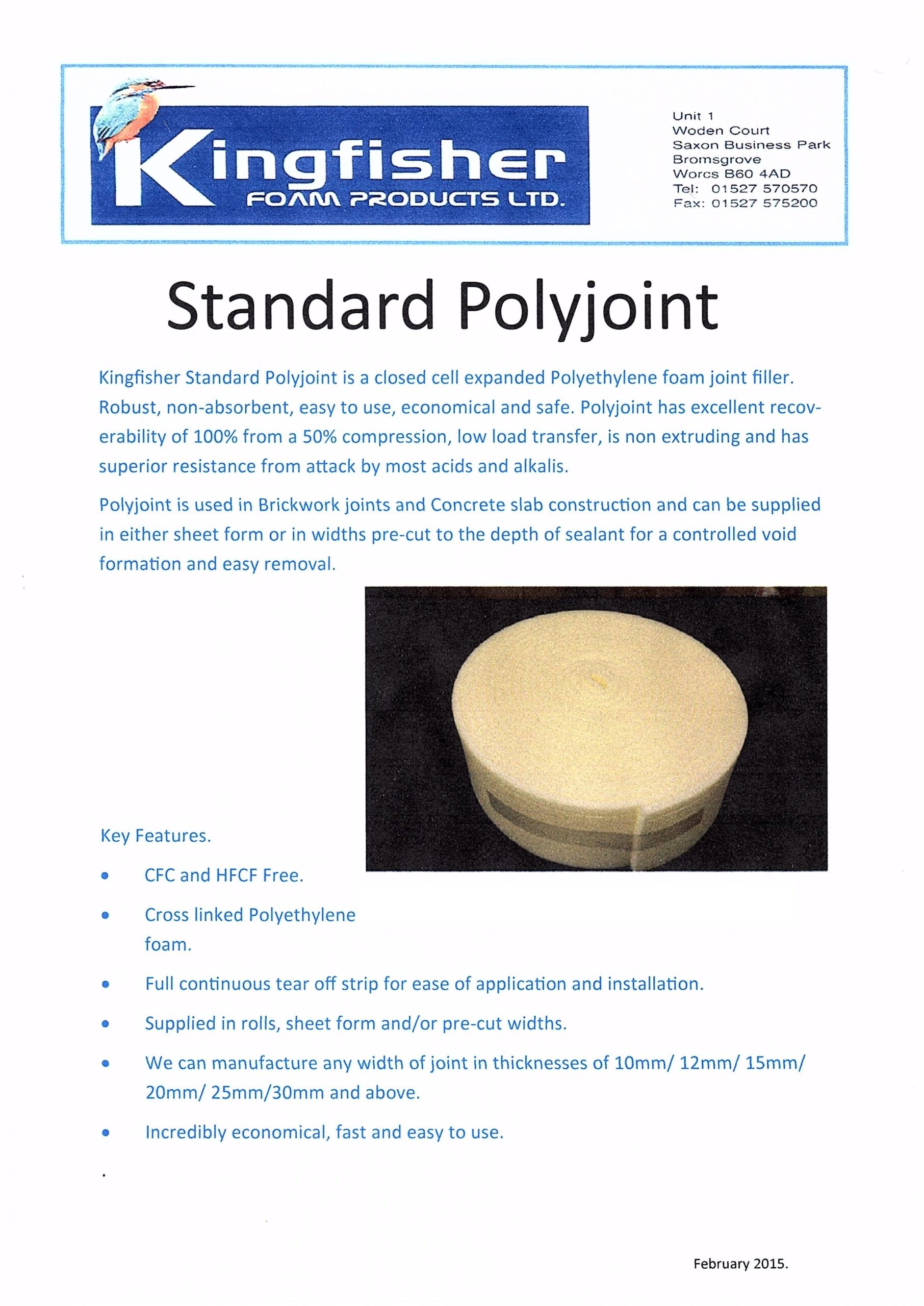 Polyjoint Strip White 5mm x 300mm x 10m - Resapol