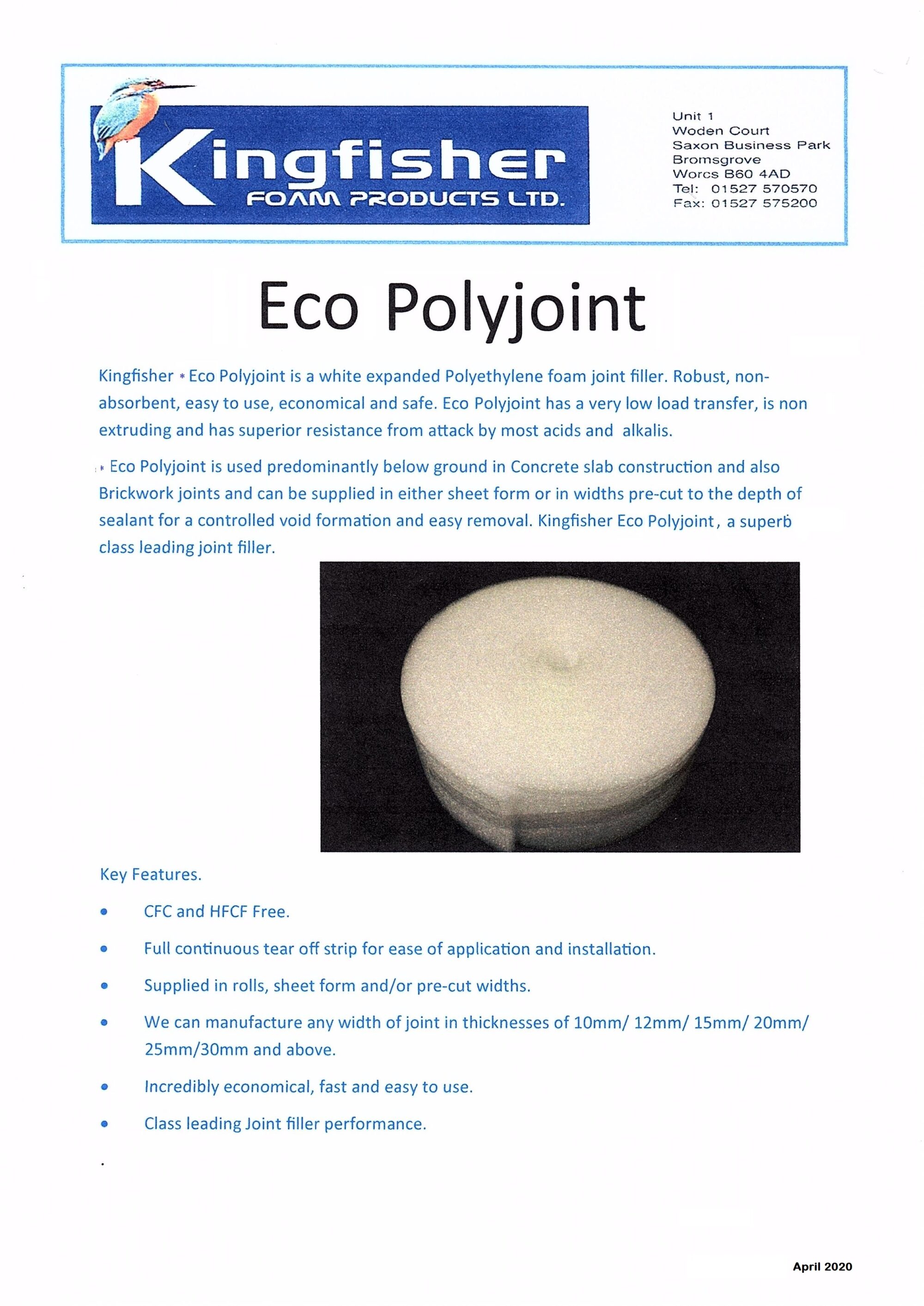 Econ Polyjoint Strip White 20mm x 80mm x 2m - Resapol