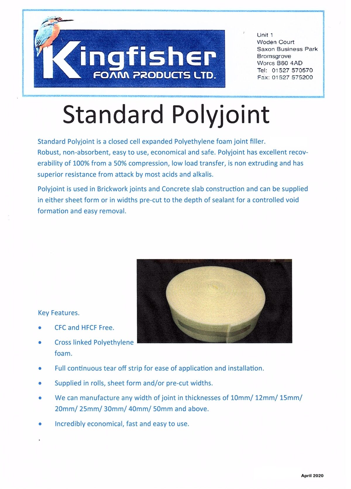 Polyjoint Strip White 25mm x 140mm x 2m - Resapol